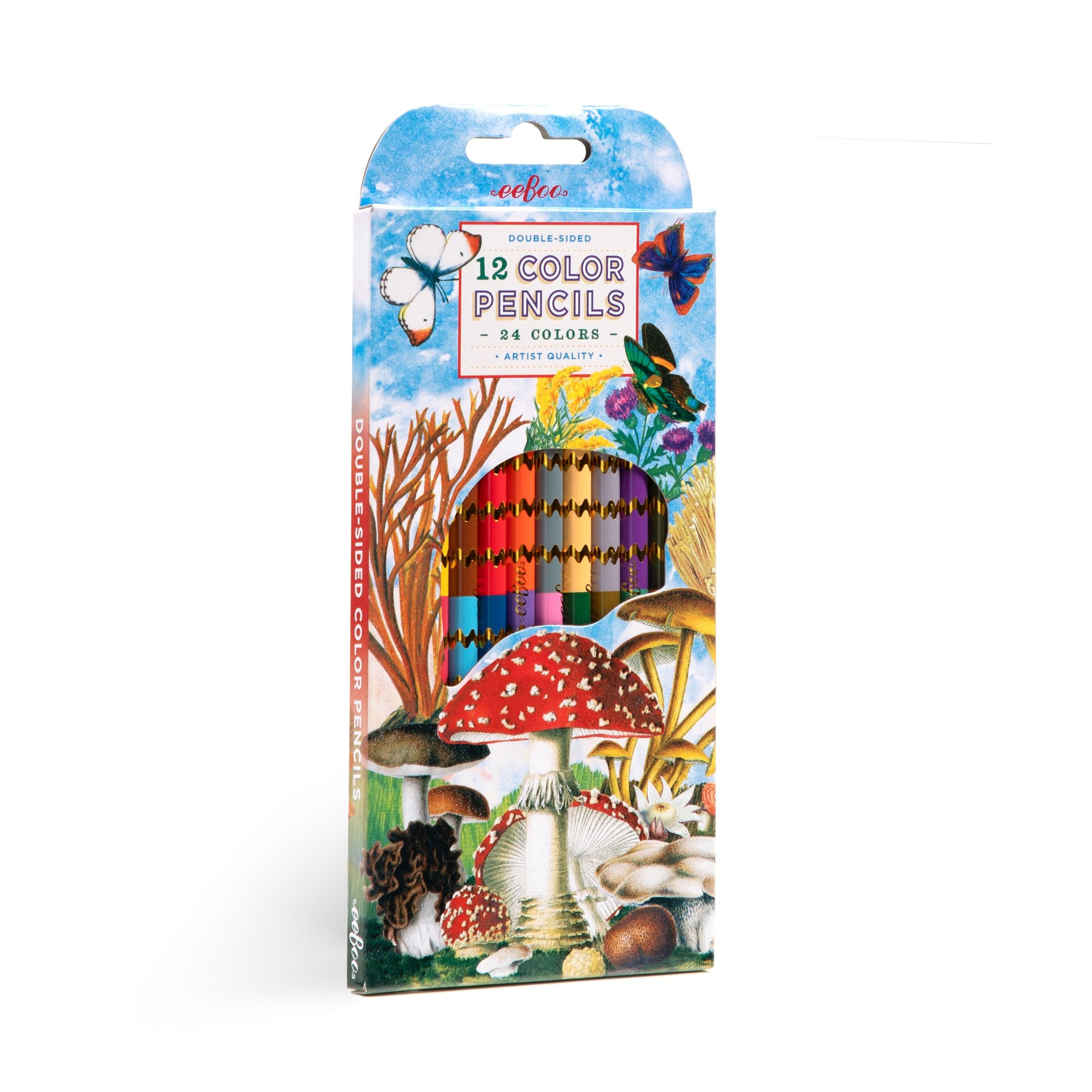 Mushroom 12 Double Sided Color Pencils by eeBoo | Unique Fun Gifts ...